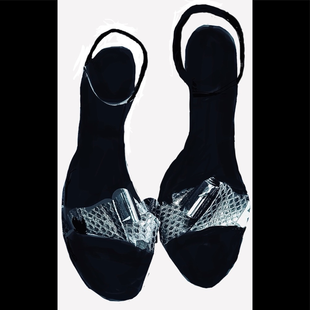 Burberry Python Wedge Sandals - Gem